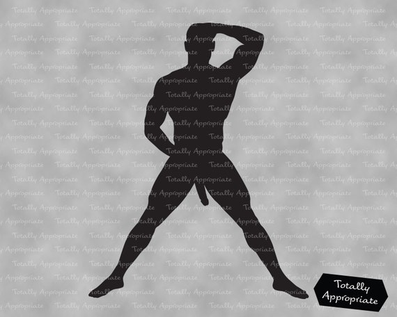 Muscle Man Penis Silhouette Clip Art Naked Hot Guy Male Etsy Canada 