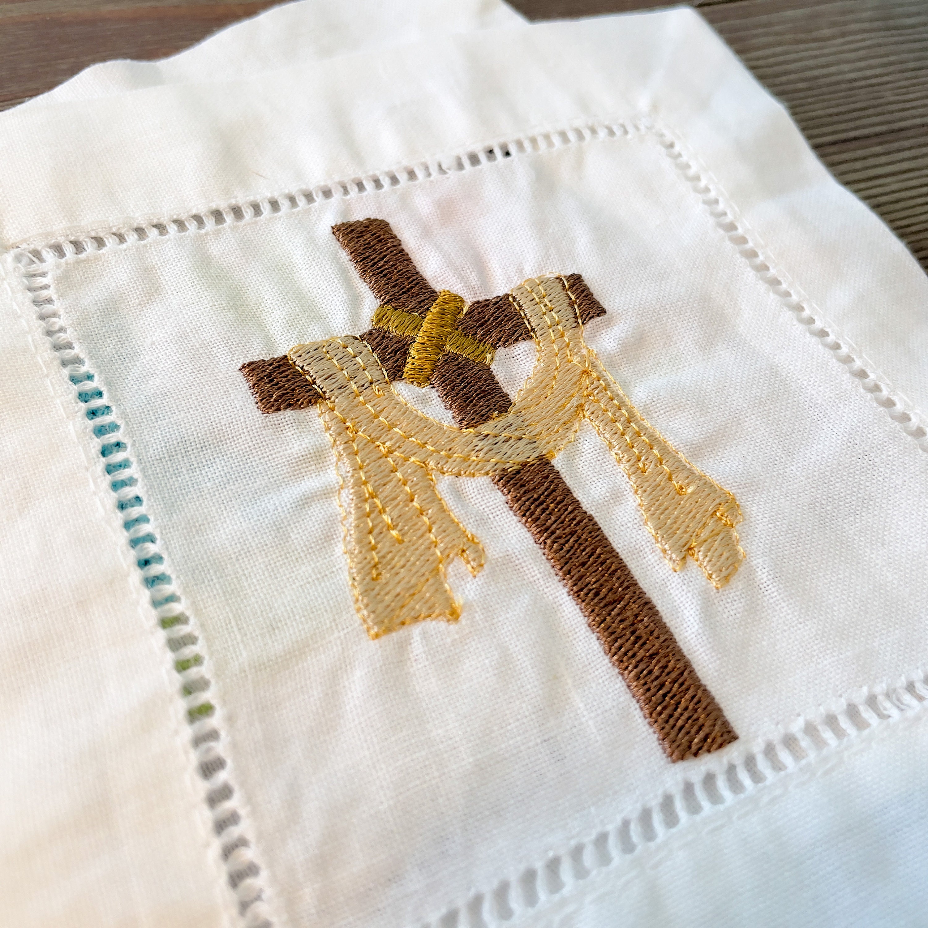 Cross Cocktail Napkins | Resurrection Cross | Embroidered | 6 ...