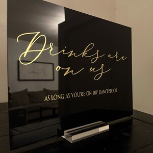Black Acrylic Wedding Signage - Wedding & Event Signs - Bar Sign ...