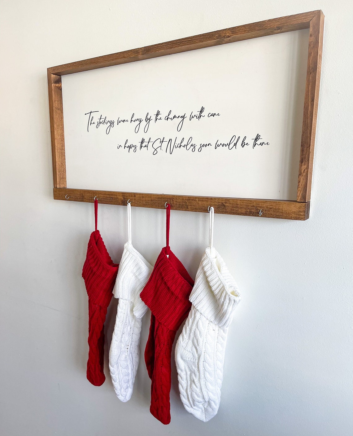 Stocking Hanger - Christmas Stocking Sign - Wood Stocking Hanger - Wall ...