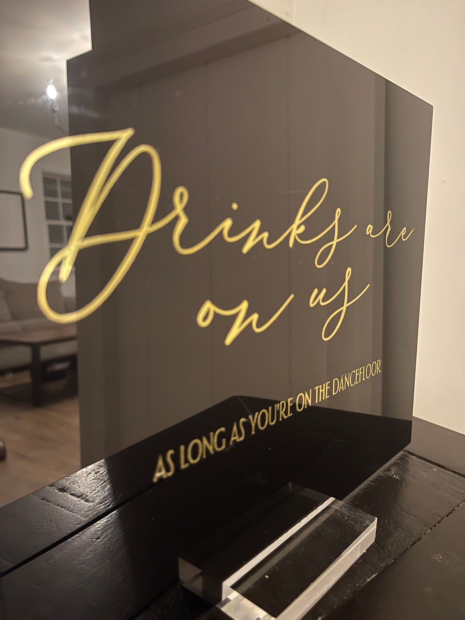 Black Acrylic Wedding Signage - Wedding & Event Signs - Bar Sign ...