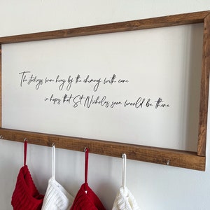 Stocking Hanger - Christmas Stocking Sign - Wood Stocking Hanger - Wall ...