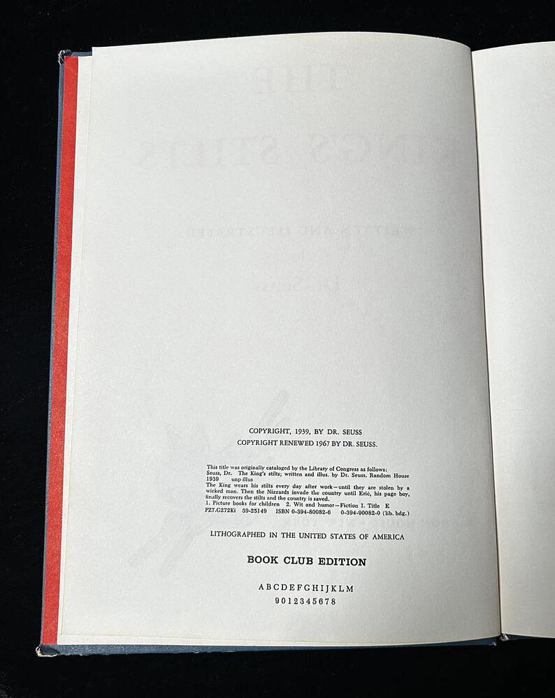 The King's Stilts Dr. Seuss 1967 First Book Club Edition With Complete ...
