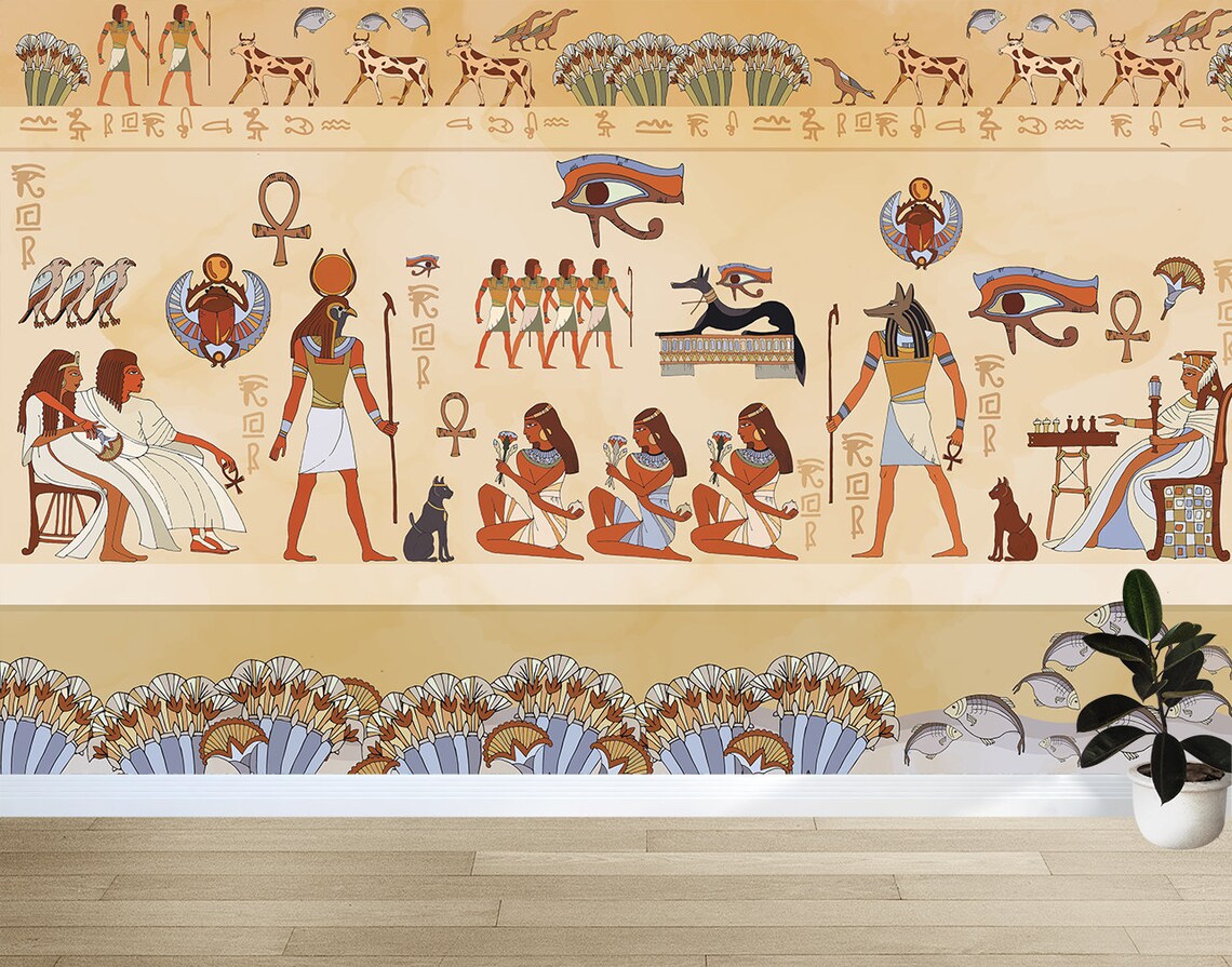 Ancient Egypt Wallpaper. Eye of Horus Wall Mural. Anubis, Ra Wallpaper ...