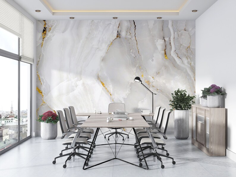 Modern Marble Wallpaper. Marble Pattern Living Room, Kitchen, Bedroom ...