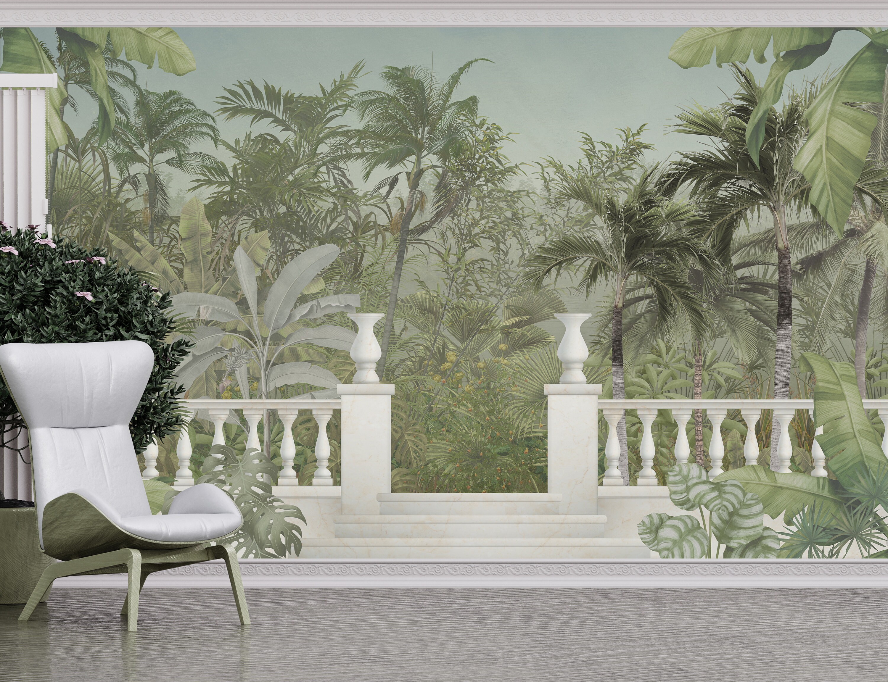 Ancient Greek Forest Wallpaper: Botanical Landscape Wall Mural - Etsy