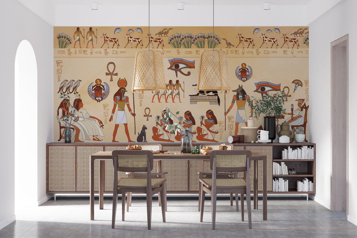 Ancient Egypt Wallpaper. Eye of Horus Wall Mural. Anubis, Ra Wallpaper ...