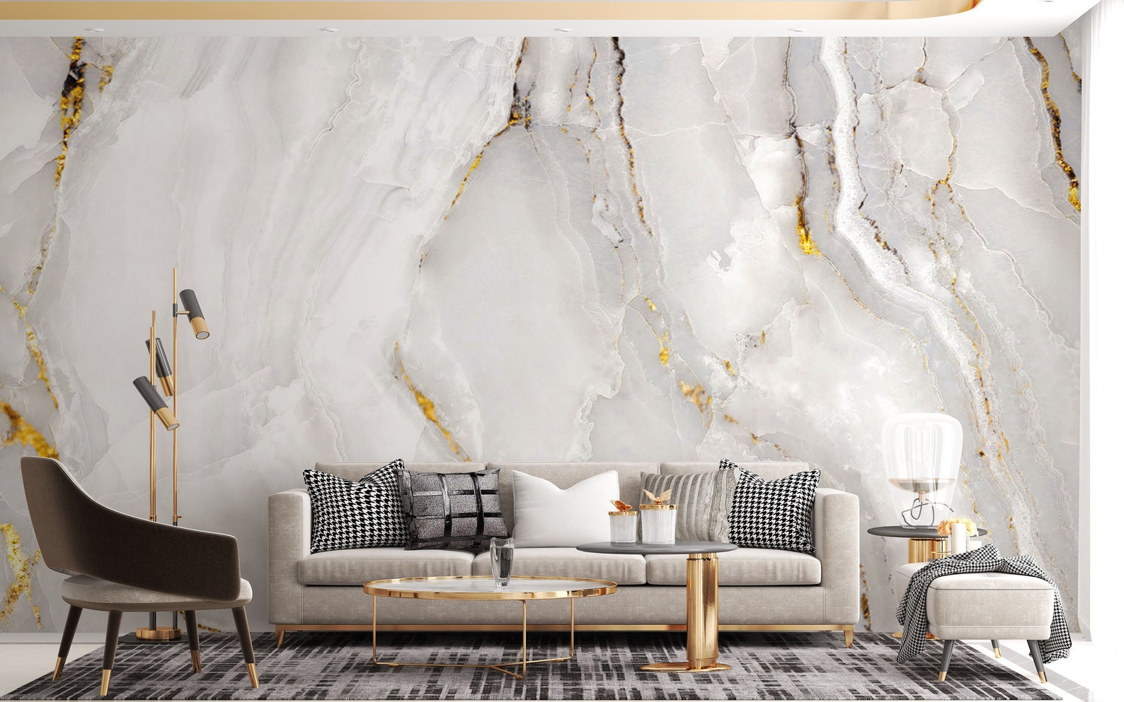 Modern Marble Wallpaper. Marble Pattern Living Room, Kitchen, Bedroom ...