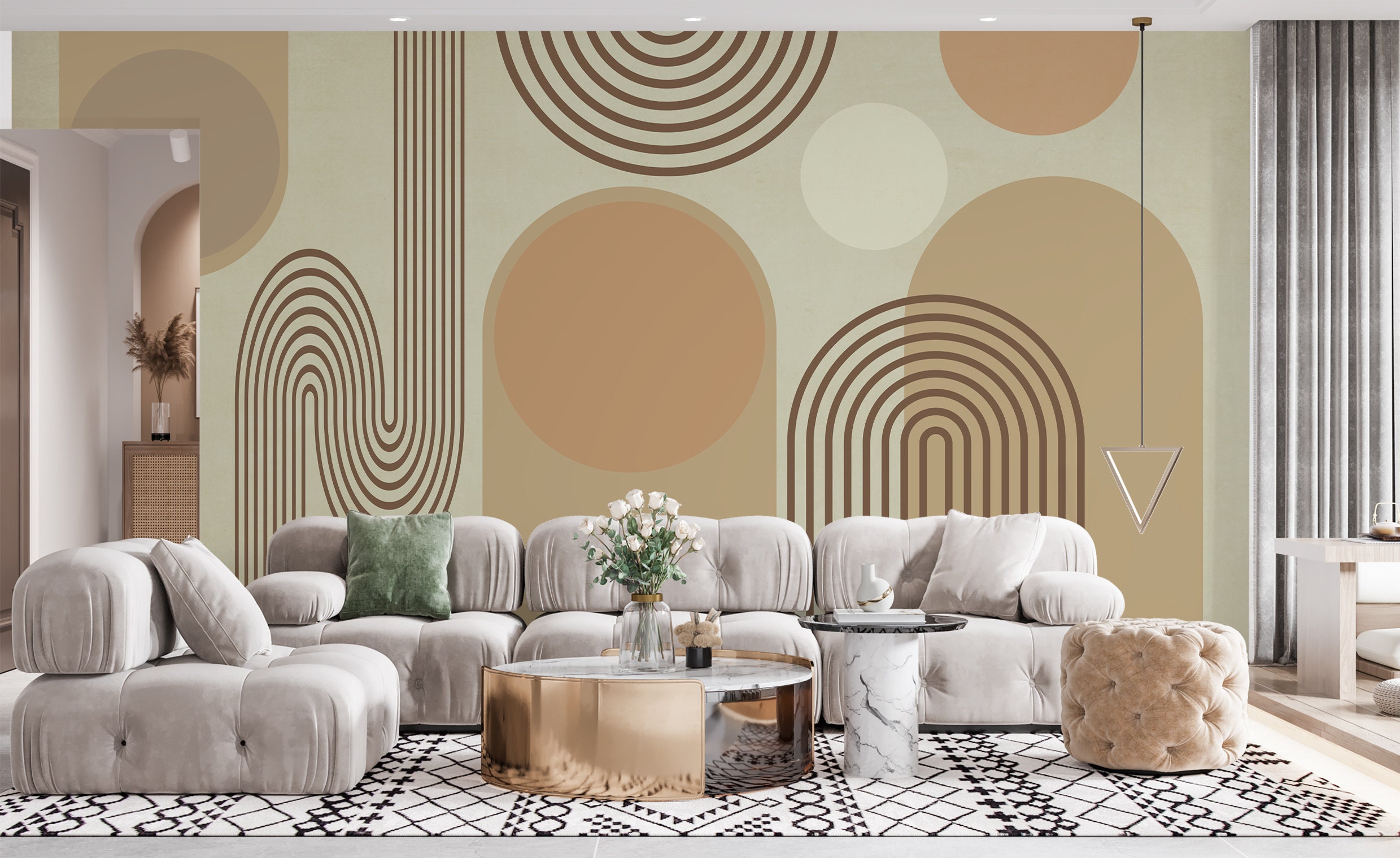 Mid Century Modern Wallpaper Old Wall Pattern Mid-century - Etsy