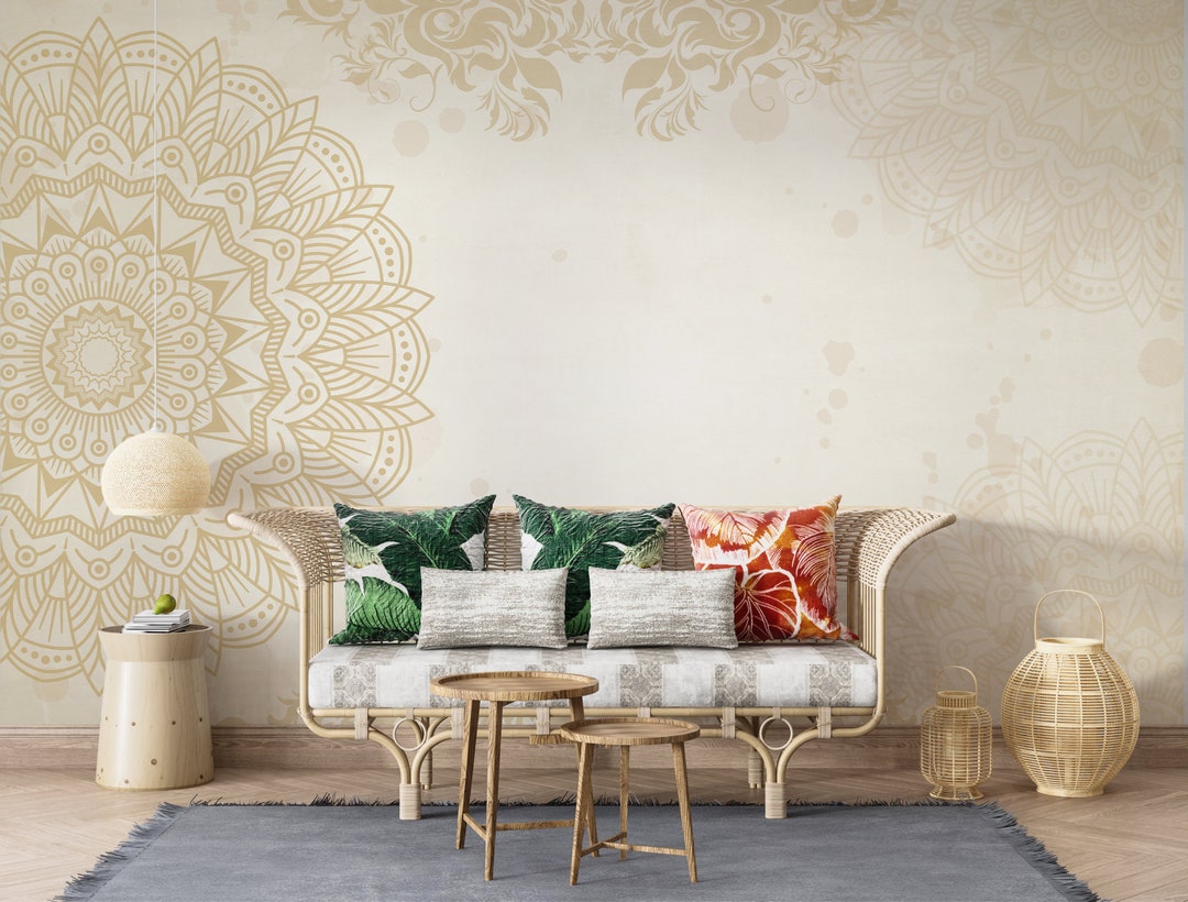 Mandala Mural. Mandala Wallpaper. Eclectic Mural. Mandala Wall Covering ...