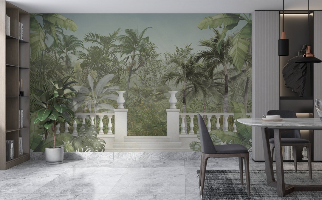 Ancient Greek Forest Wallpaper: Botanical Landscape Wall Mural - Etsy