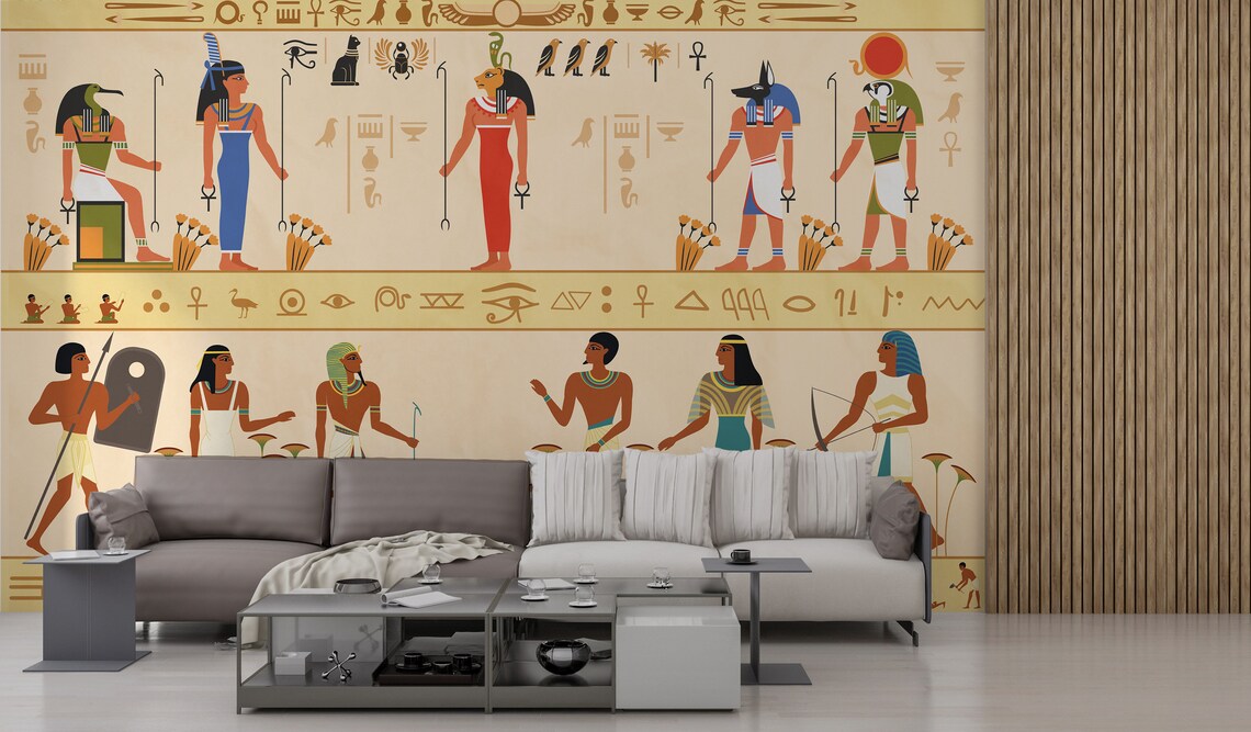 Ancient Egyptian Gods Wallpaper. Sekhmet Wall Mural. Thoth, Anubis, Ra ...