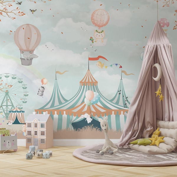 Circus Wall Mural - Etsy