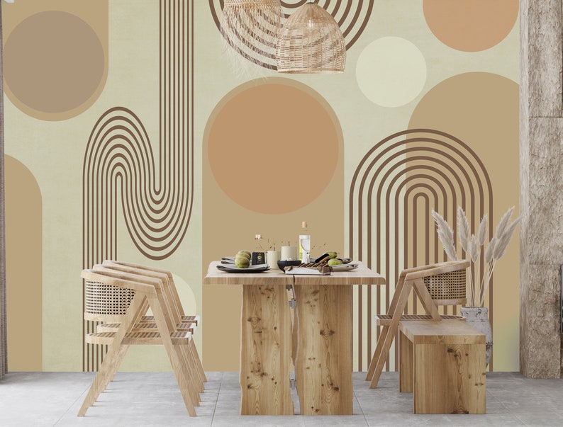 Mid Century Modern Wallpaper Old Wall Pattern Mid-century - Etsy