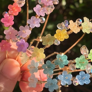 Colorful Flower Bangles, Multi-color Floral Bracelet,boho Chic Jewelry ...