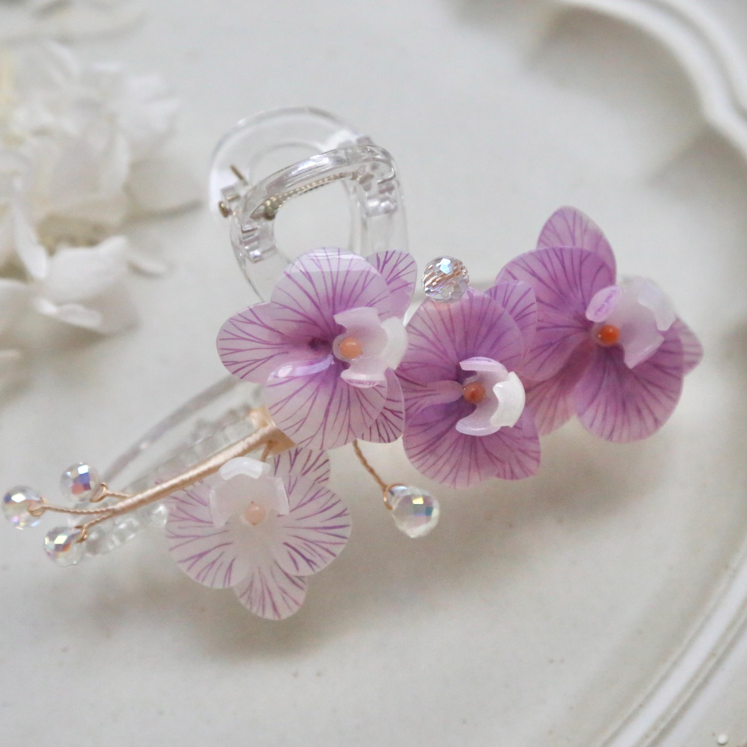 Phalaenopsis Orchid Hair Claws, Orchid Hair Accessories, Flower Hair ...