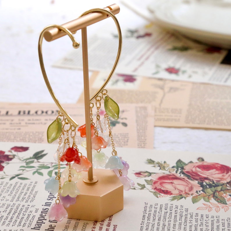 No Piercing Rainbow Earrings, Flower Ear Cuffs, Gold Ear Cuffs, Flower ...