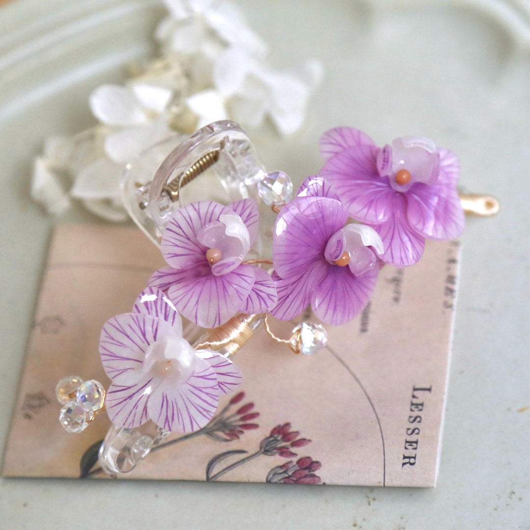 Phalaenopsis Orchid Hair Claws, Orchid Hair Accessories, Flower Hair ...