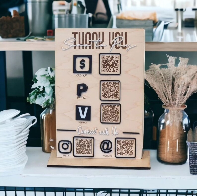 Custom QR Code Signs for Vendors - Checkout Sign - Etsy
