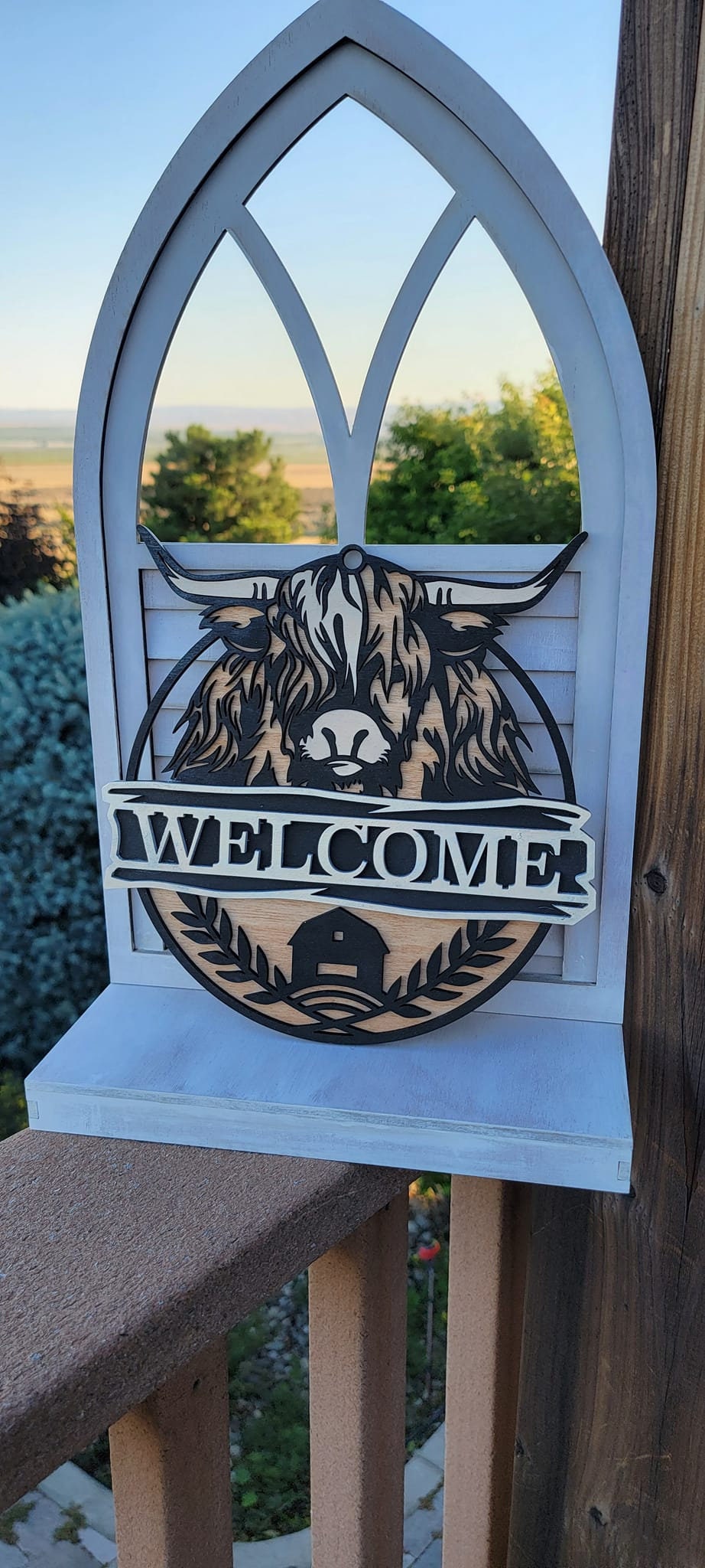 Welcome 2 Layer Wood Sign - Sunflower, Highland Cow, Cardinal ...