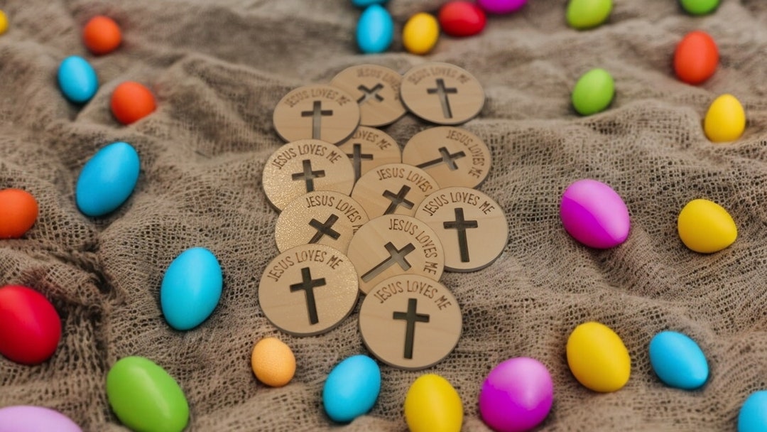 10 Easter Egg Tokens - Jesus Loves Me - Positive Affirmation Tokens - Etsy