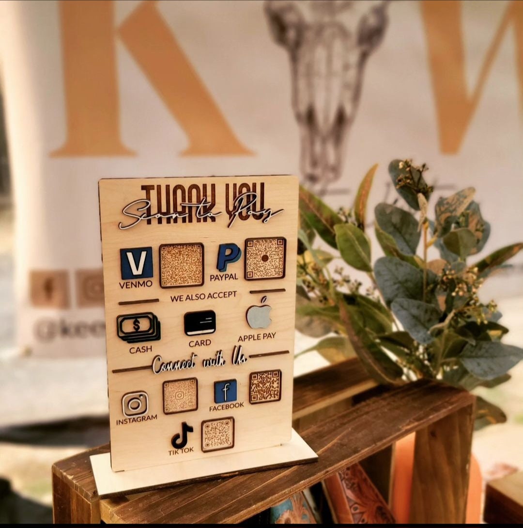 Custom QR Code Signs for Vendors - Checkout Sign - Etsy