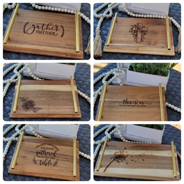 Wood Serving Tray With Handles - Etsy