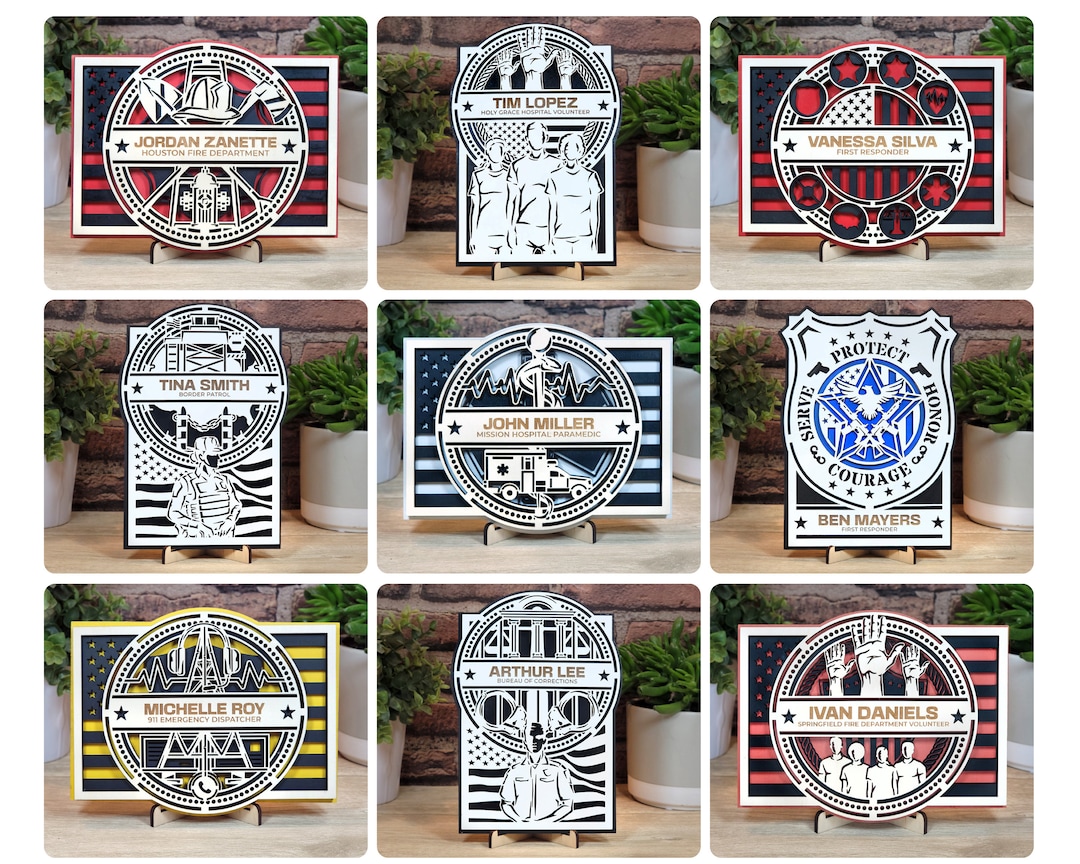 Personalized First Responder Wood Signs - Police, Firefighter ...