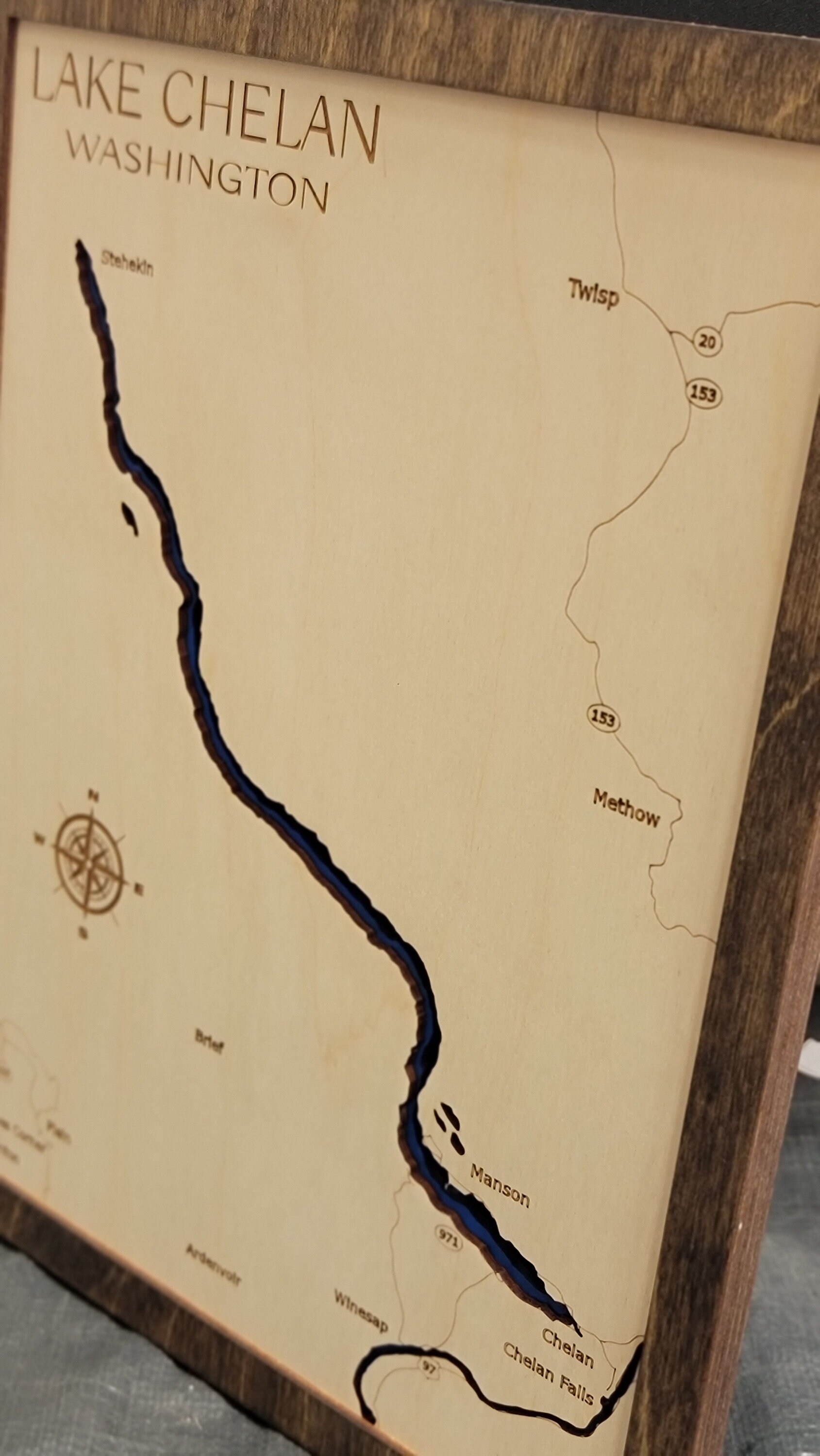 Lake Chelan Multi Layer Wood Map - Etsy