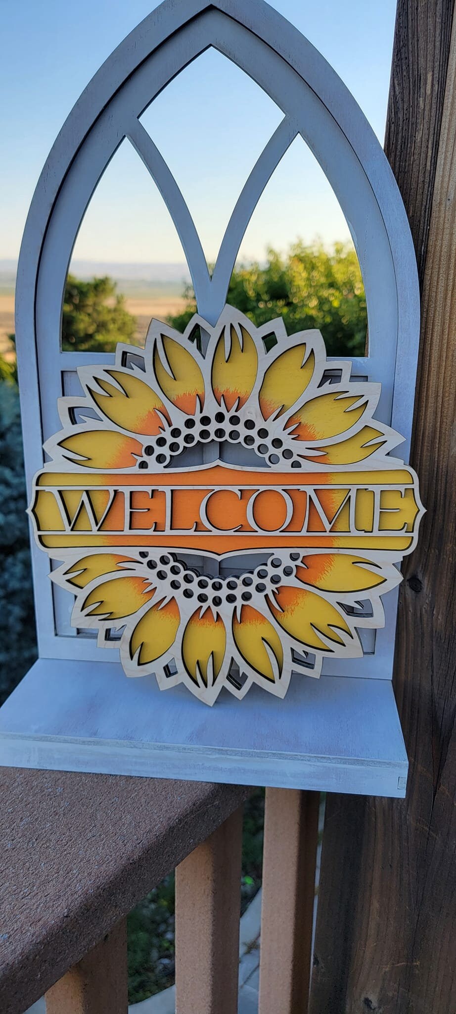 Welcome 2 Layer Wood Sign - Sunflower, Highland Cow, Cardinal ...