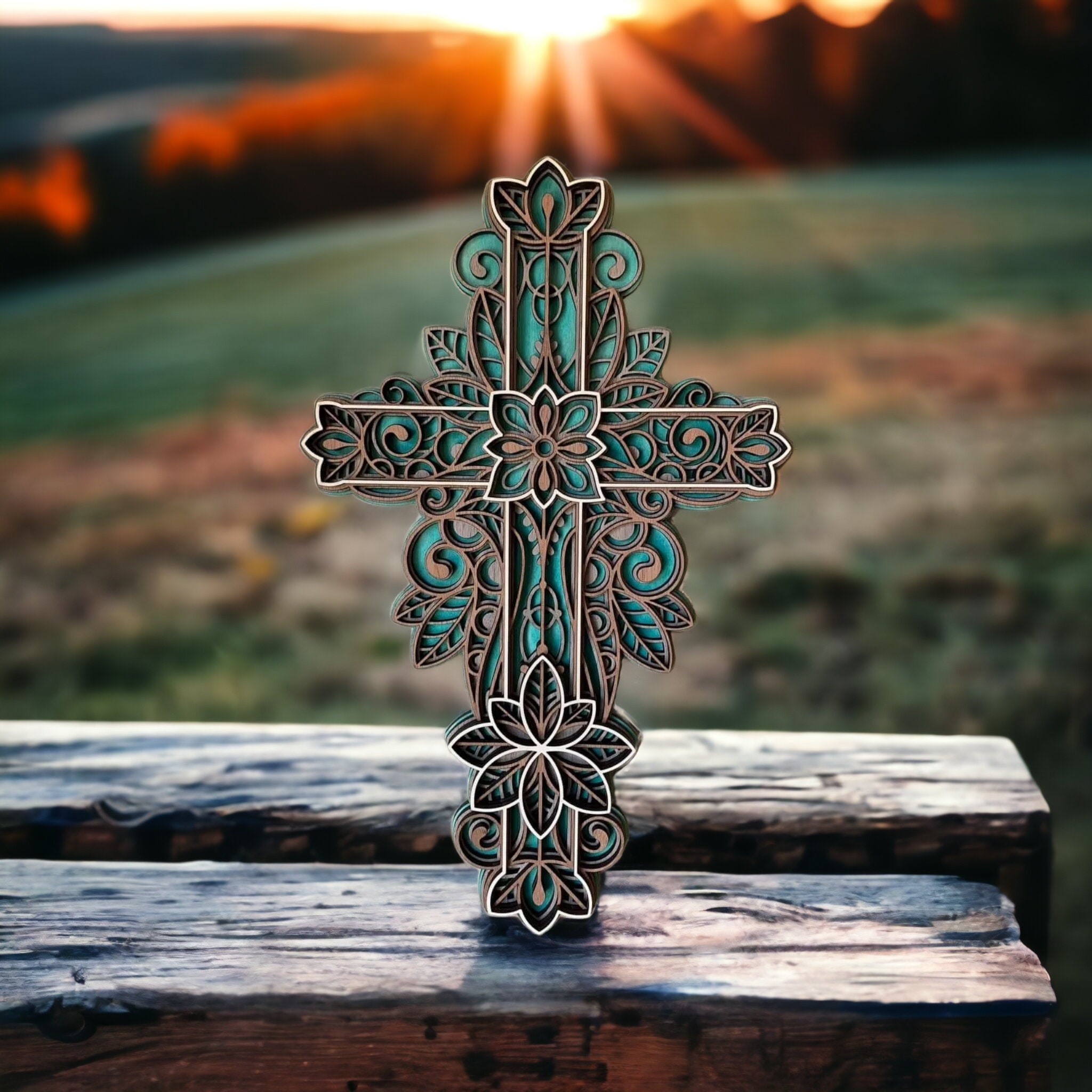 Handmade 4-layer Mandala Wooden Cross - Beautiful Home Decor and Gift ...