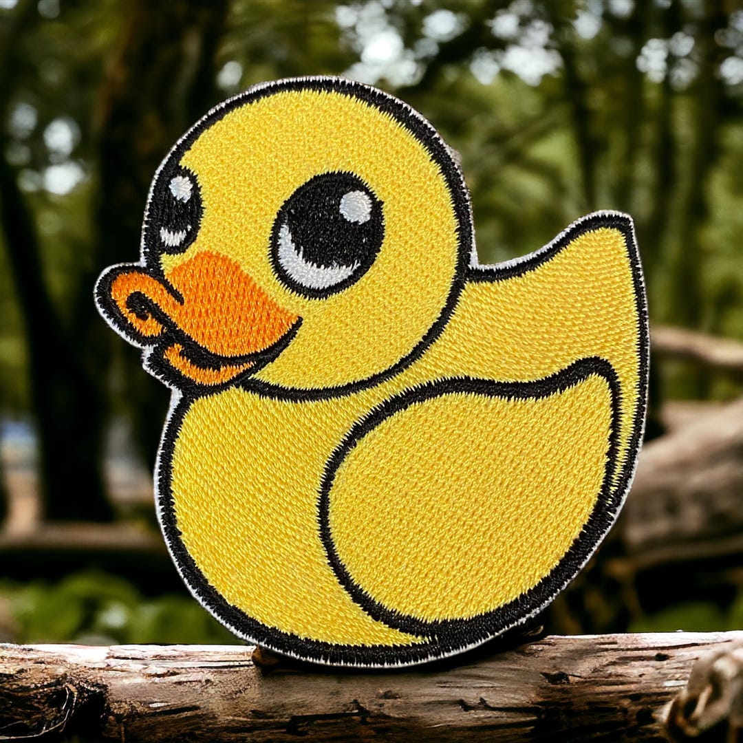 Rubber Duckie Patch Iron on Embroidered Applique for Jackets Backpacks ...