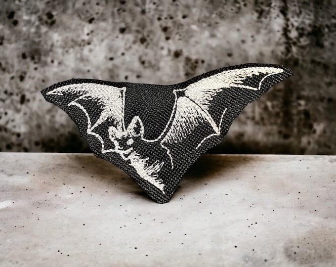 Gothic Bat Embroidered Patch, Iron-on/sew-on, Variety of Colors, Halloween Accessory, 3.86 X 2. ...