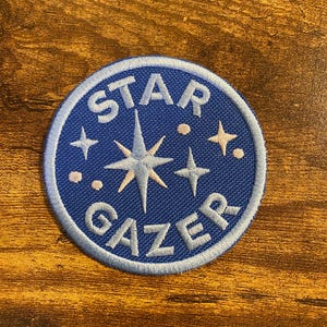 Star Gazer Patch – Adventure Merit Badge Style Embroidered Iron On, Sew On, or Hook Patch ...