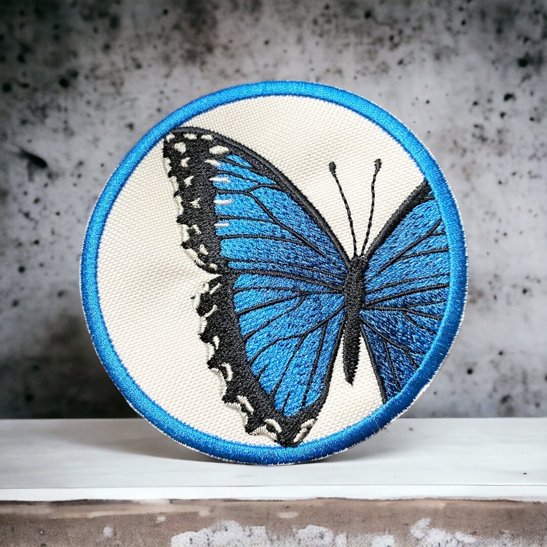 Blue Morpho Butterfly Patch, Iron on or Sew On, Insect and Nature ...