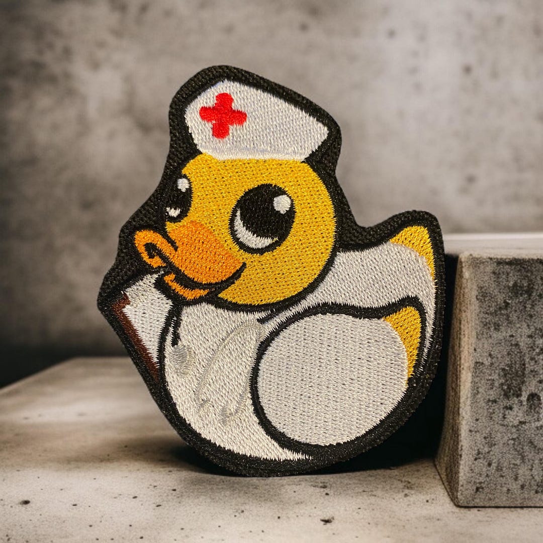 Nurse Duckie Embroidered Patch – Cute Medical Duck Iron-on, Hook, or ...