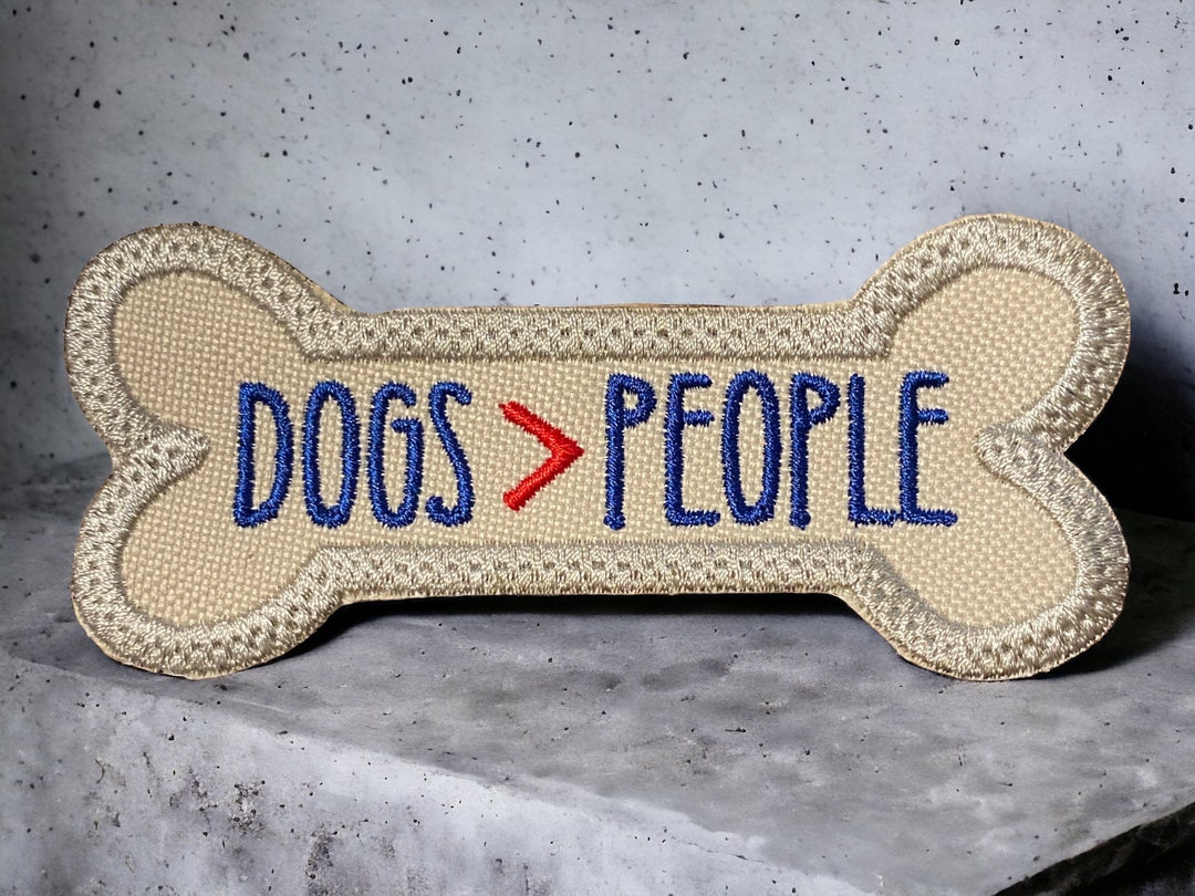 Dogs People Embroidered Patch Bone Shape 3 or 4 Iron-on, Sew-on, Hook ...