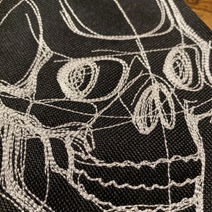 Sketch Skull Embroidered Patch Minimalist Gothic - Etsy