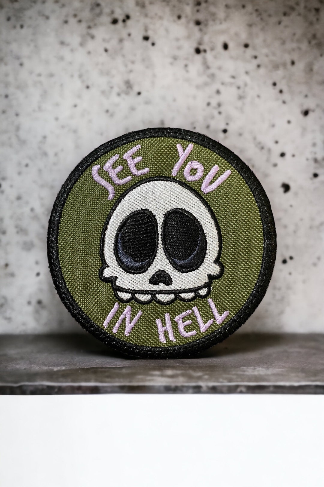 See You in Hell Cute Skull Embroidered Patch - Iron On, Sew On, Hook ...