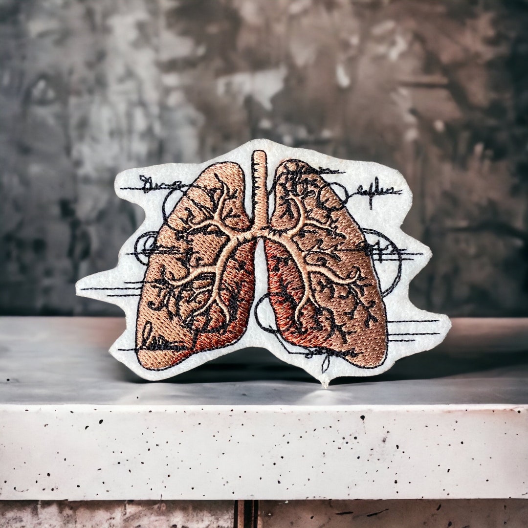 Anatomical Lungs Embroidered Patch – Iron-on Sew-on - Etsy