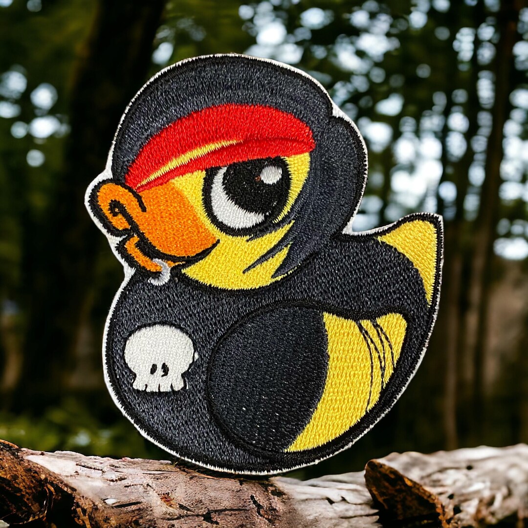 Emo Duckie Patch – Embroidered Skull Duck Iron On, Sew On, or Hook - Etsy