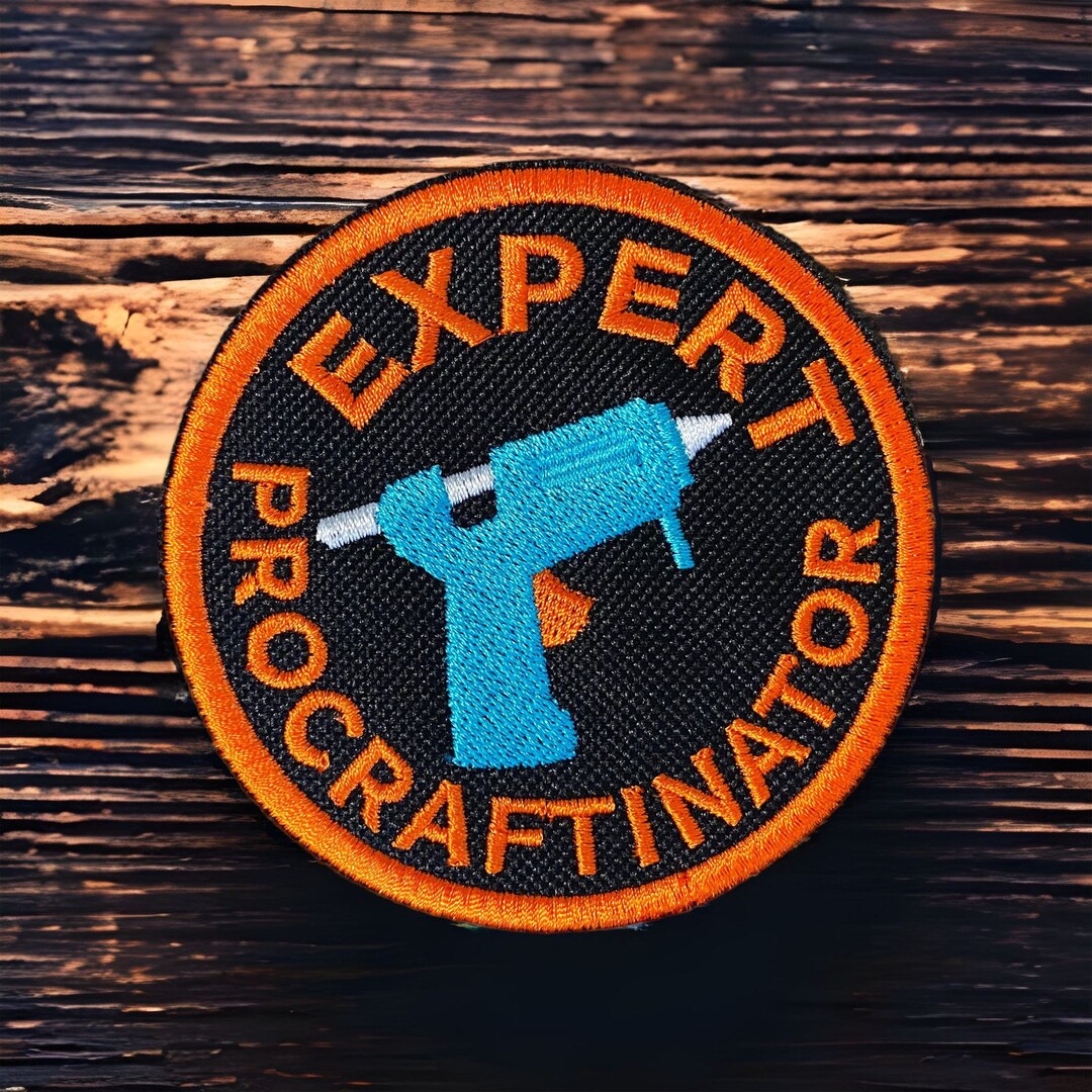 Crafty Merit Badges - Procraftinator, Craft Patches, Iron On, Sew On ...