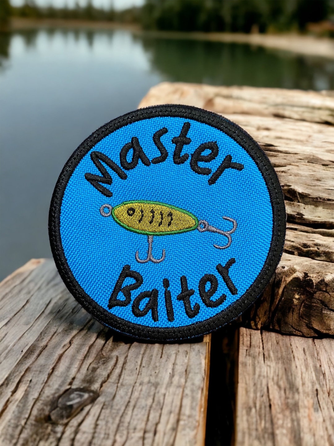 Master Baiter Embroidered Patch, Iron On, Sew On, Hook Backing, Fishing Humor, Gift for Angler ...
