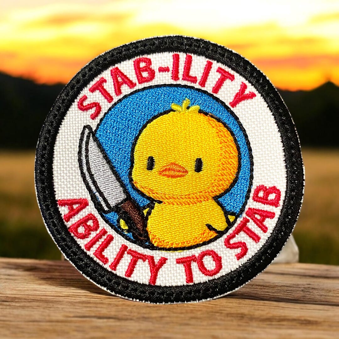 Stab-ility Funny Embroidered Patch – Ability to Stab Chick Design ...