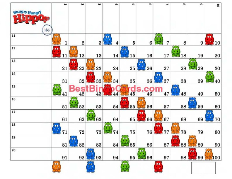 Bingo Boards 1-20 Player Grid - Straight, Mixed, 100 Ball (BBC-HIPM7A ...