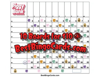 Bingo Boards 1-20 Player Grid - Straight, Mixed, 100 Ball (BBC-HIPM7A ...