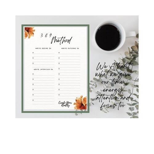 369 Manifestation Method Printable PDF - Etsy