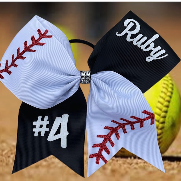 Softball Bows - Etsy