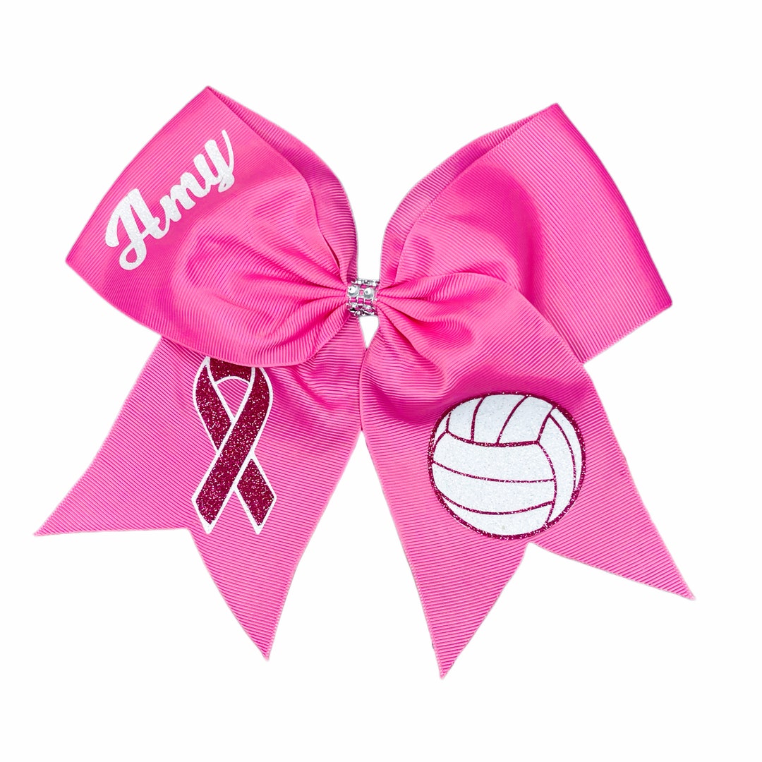 Pink Breast Cancer Volleyball Bow - Etsy