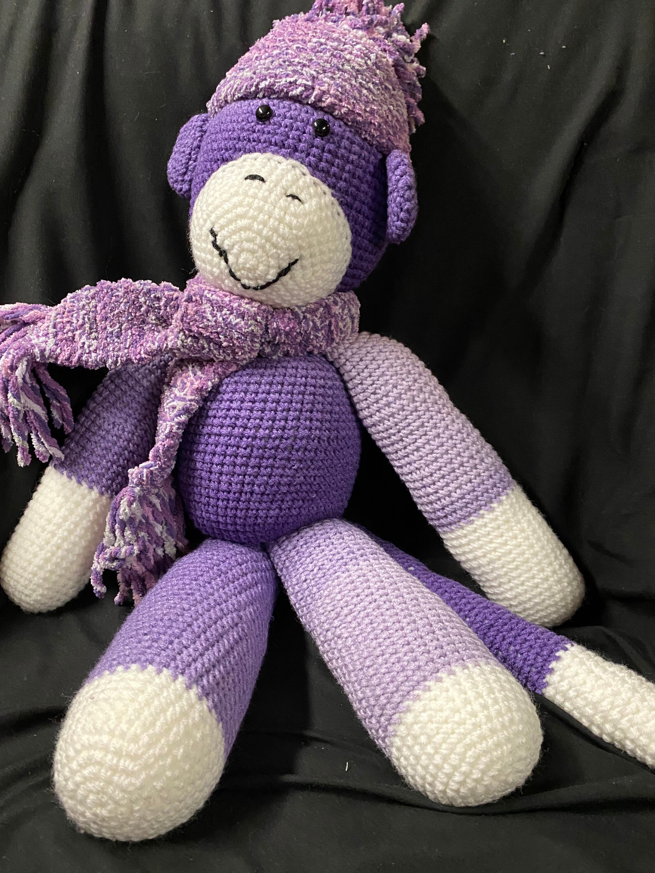Jumbo Ombré Purple Monkey With Hat and Scarf - Etsy